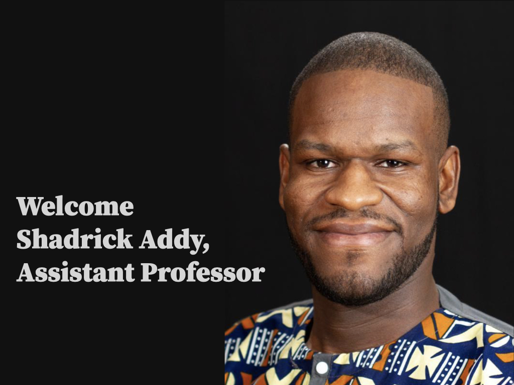 New Assistant Professor, Shadrick Addy | Department of Design